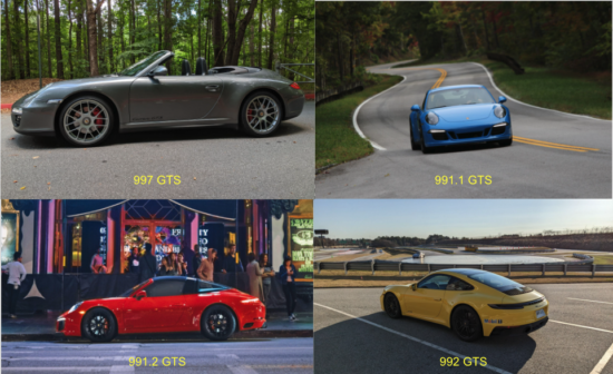 Compare 911 GTS Generations: 997 vs 991.1 vs 991.2 vs 992